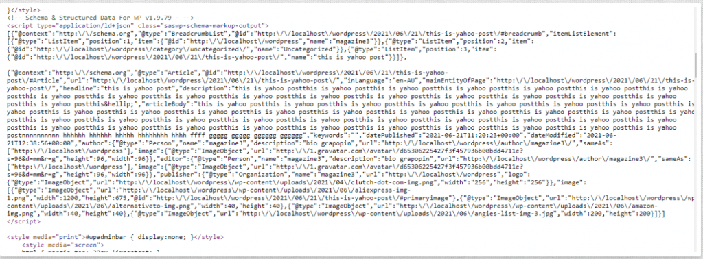 What Is Pretty Print Schema Markup In Schema And Structured Data For Wp And Amp Schema